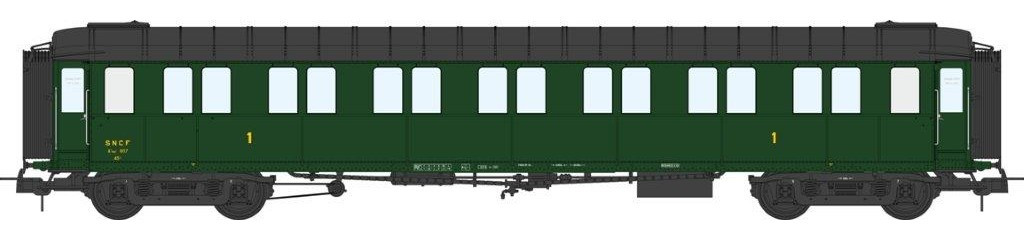 VB-425 Voiture Métallisée Ex-PLM, A7 N° 607, vert 306, SNCF - Vesoul ...